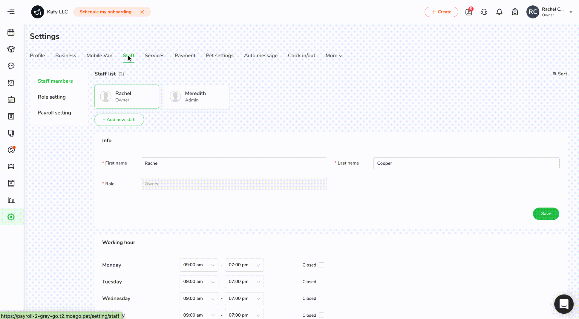 Payroll Settings