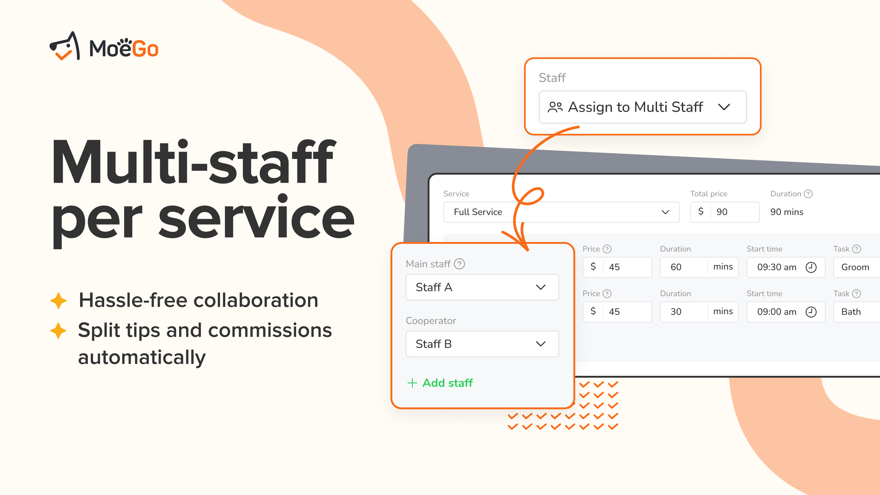 Assign multiple staff to a service