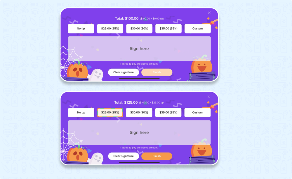 MoeGo Pay - Signature on Tipping Screen