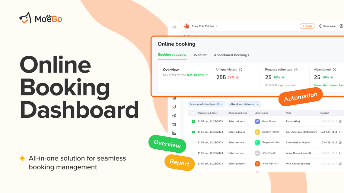 Online Booking - Dashboard