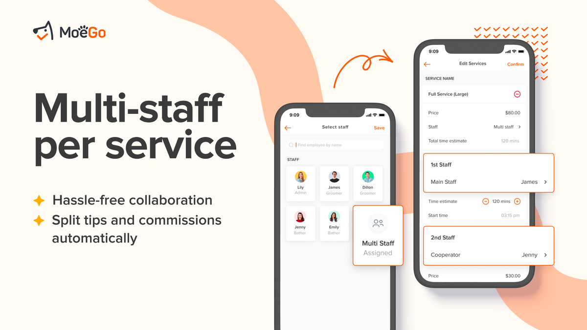 Multi-staff per Service - Split service decently across multiple staff