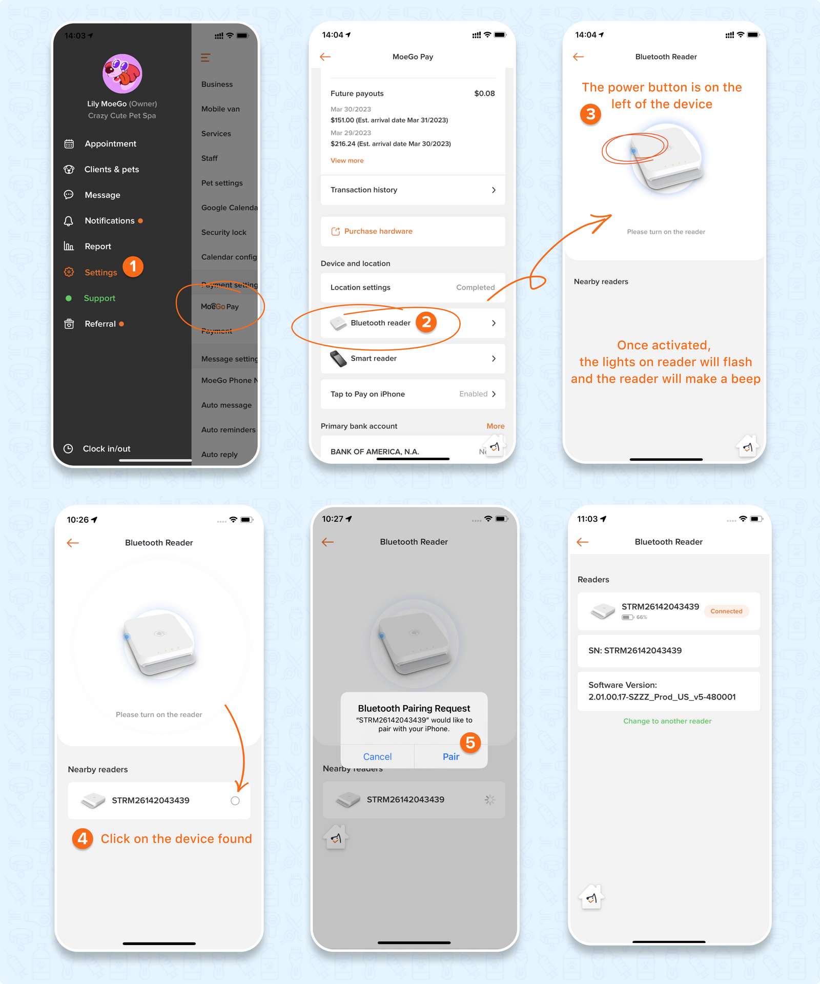 MoeGo Pay - Set Up Bluetooth Reader