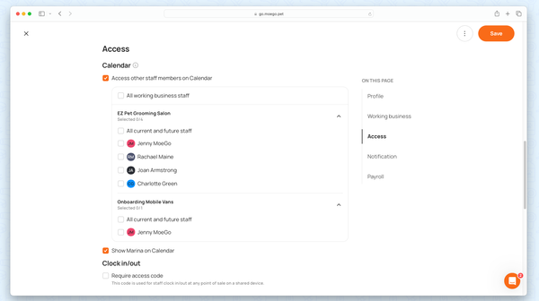 Staff Settings - Invite New Staff And Customize Access